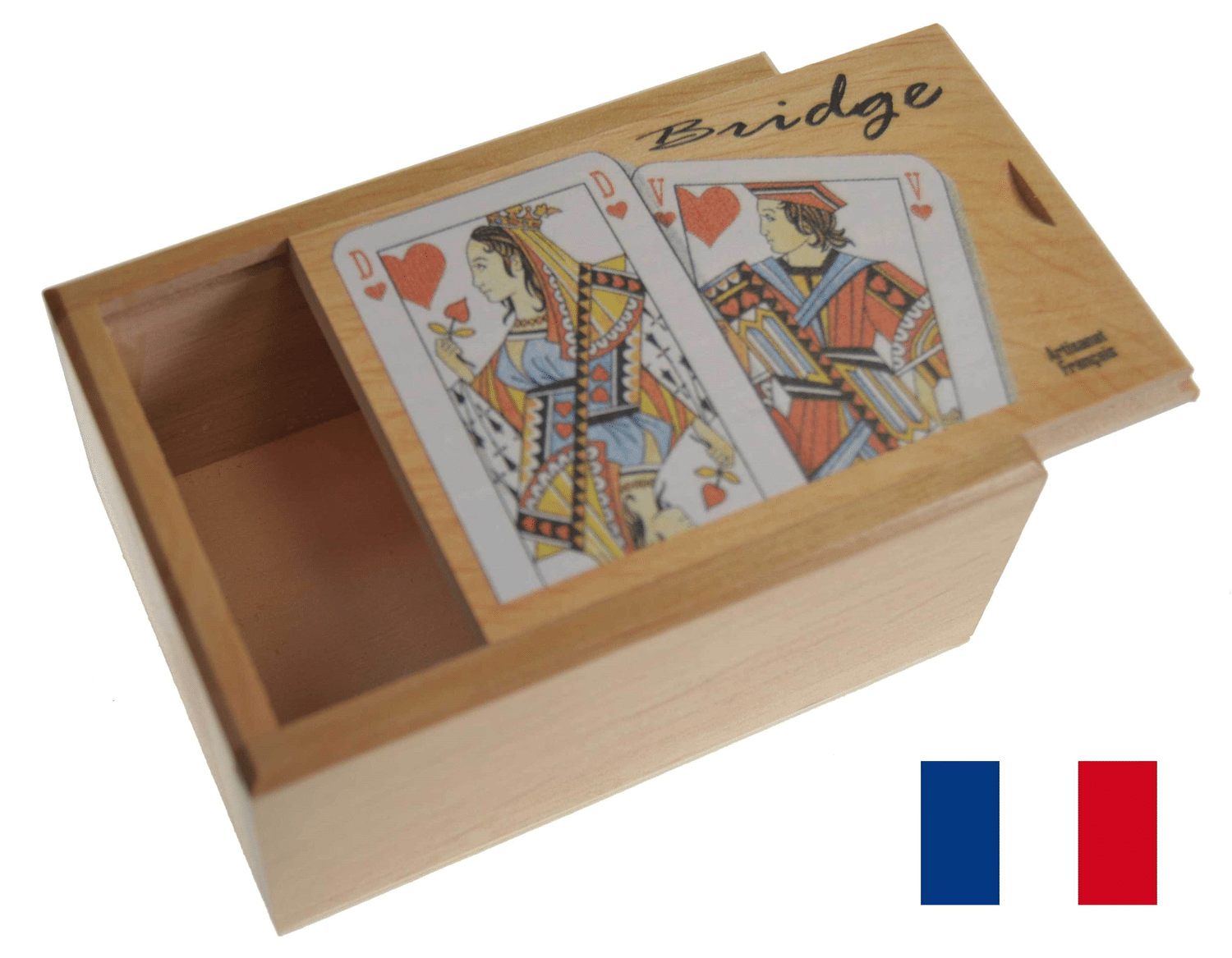 boite de bridge aulne vide décor | Tabletterie des Lacs